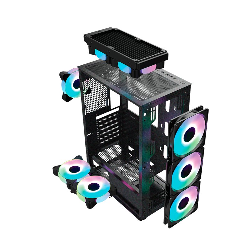 Case Gaming Checkpoint Zenith 600 Media Torre Vidrio Templado Atx Negro ...